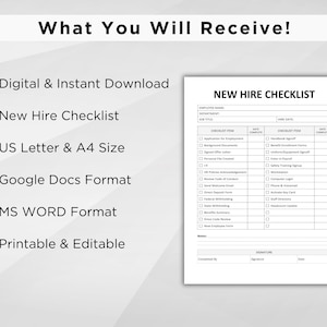 New Hire Checklist Template. New Employee Checklist. Employee ...