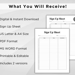 Sign up Sheet Template. Printable Sign up Templates. Event Sign up ...