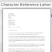 Professional Character Reference Letter Template. Printable Letter of ...