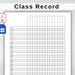 EDITABLE Class Record Printable Class Attendance Sheet Grade Log Class ...