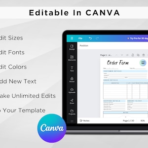 Small Business Bundle. Printable Forms for Crafters. T-shirt Order Form ...