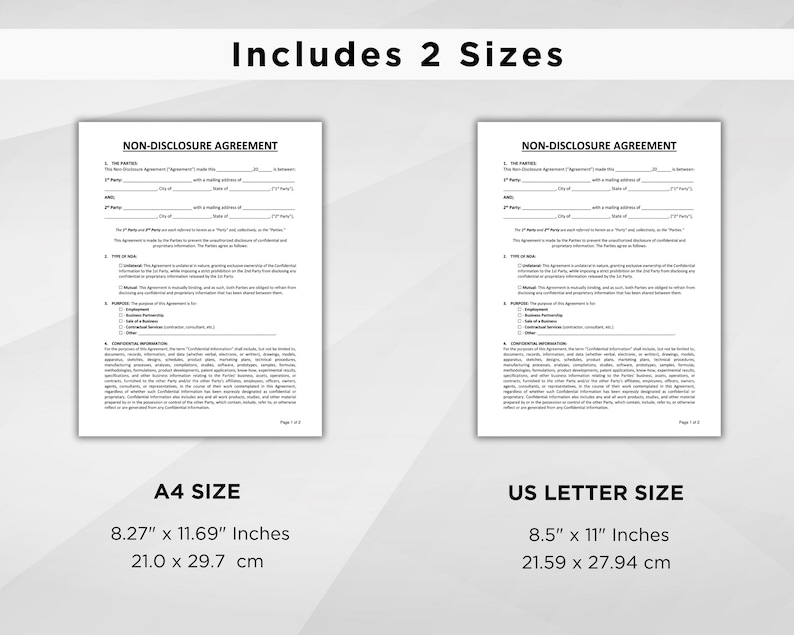 Non-disclosure Agreement Template. NDA Forms. Confidential Disclosure ...