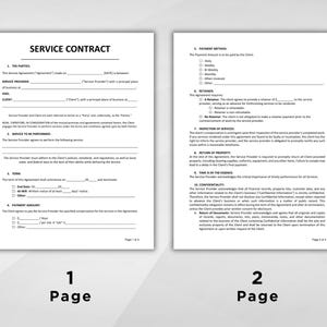 Printable Service Contract Templates. Services Contract Agreement ...