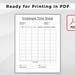Employee Time Sheet Template Printable. Editable Time Card. Work ...