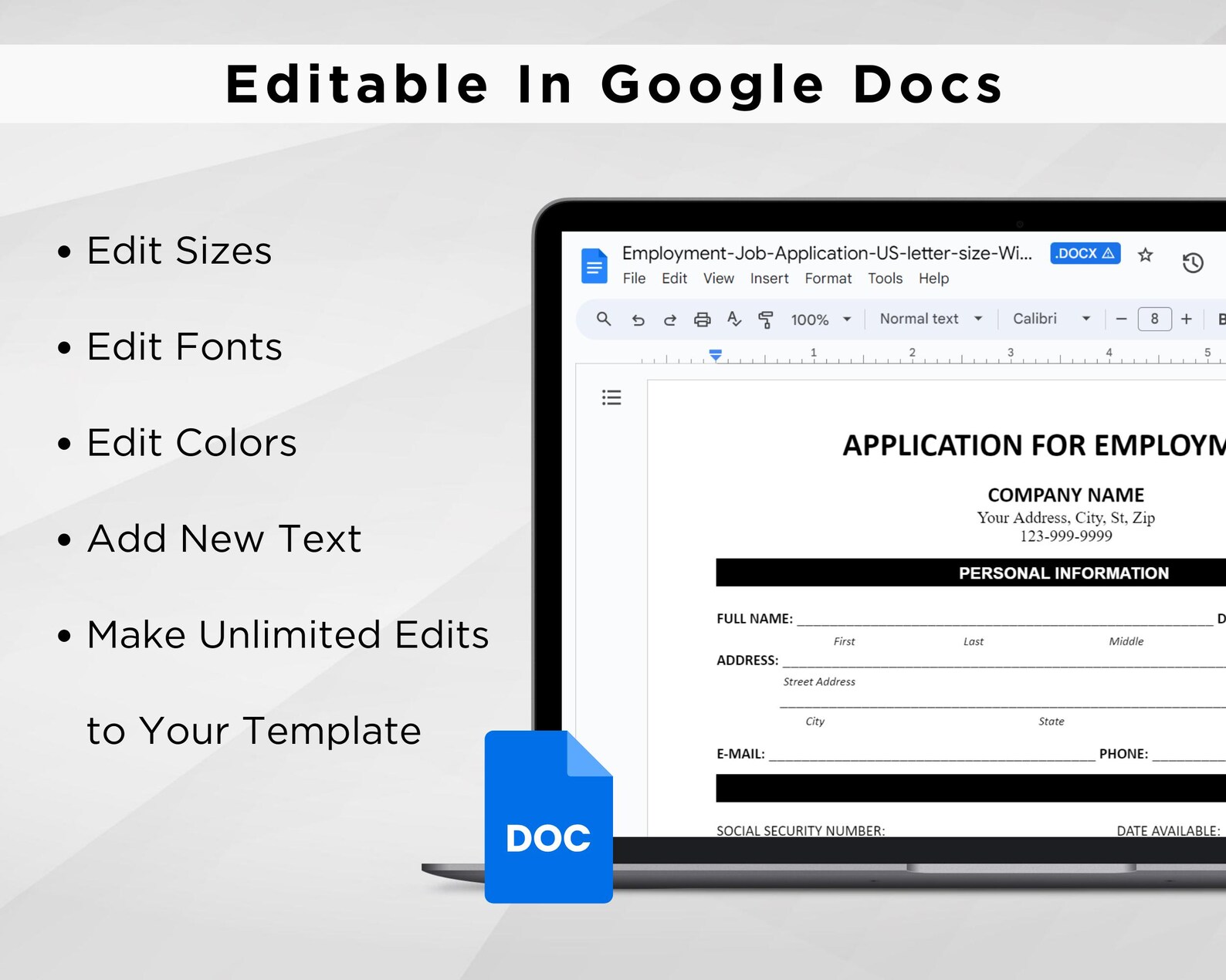 Printable Job Application Template. HR Template. Recruitment Selection ...