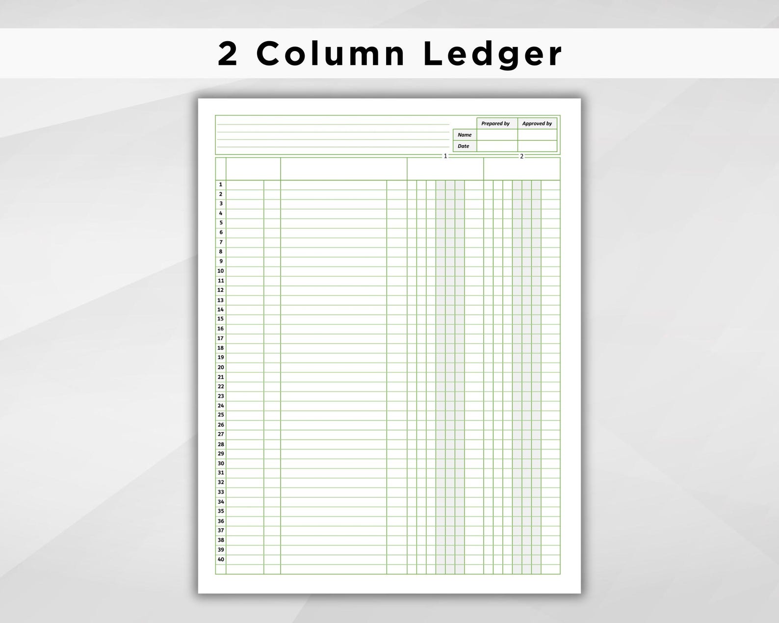 Accounting Ledger. 2-6 Columns Ledger. Columnar Paper. Digital Ledger ...
