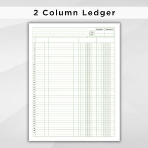 Accounting Ledger. 2-6 Columns Ledger. Columnar Paper. Digital Ledger ...