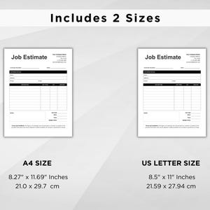 Editable Job Estimate Template. Printable Job Estimate Form Small ...