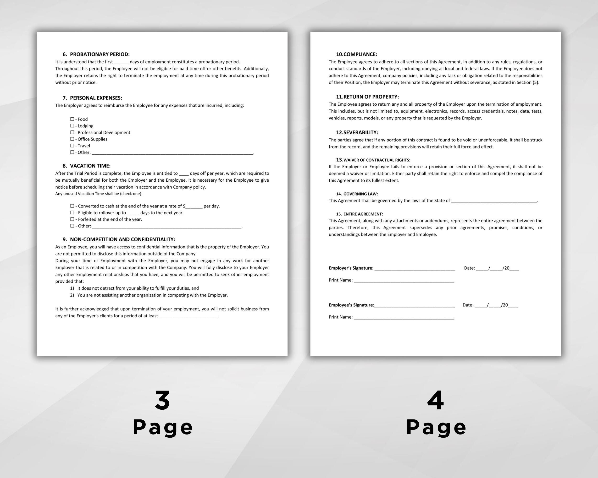Employment Contract Agreement. Employment Service Contract Templates ...