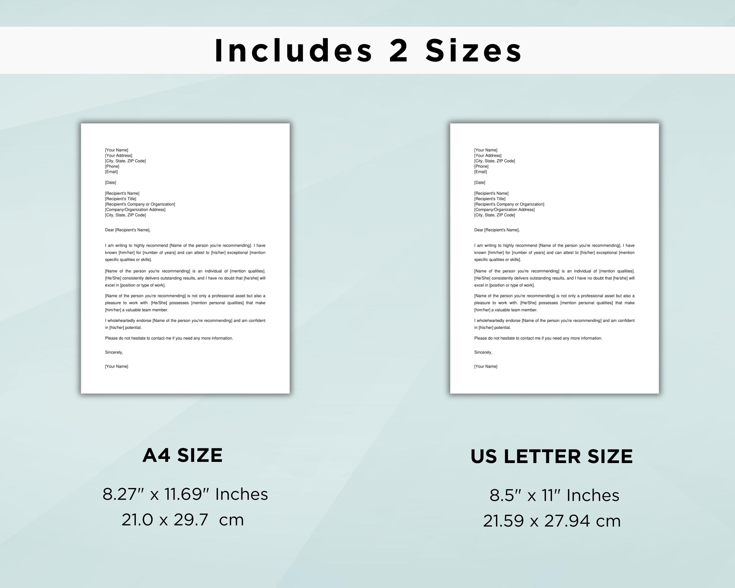 Printable Personal Reference Letter Template. Letter of Recommendation ...