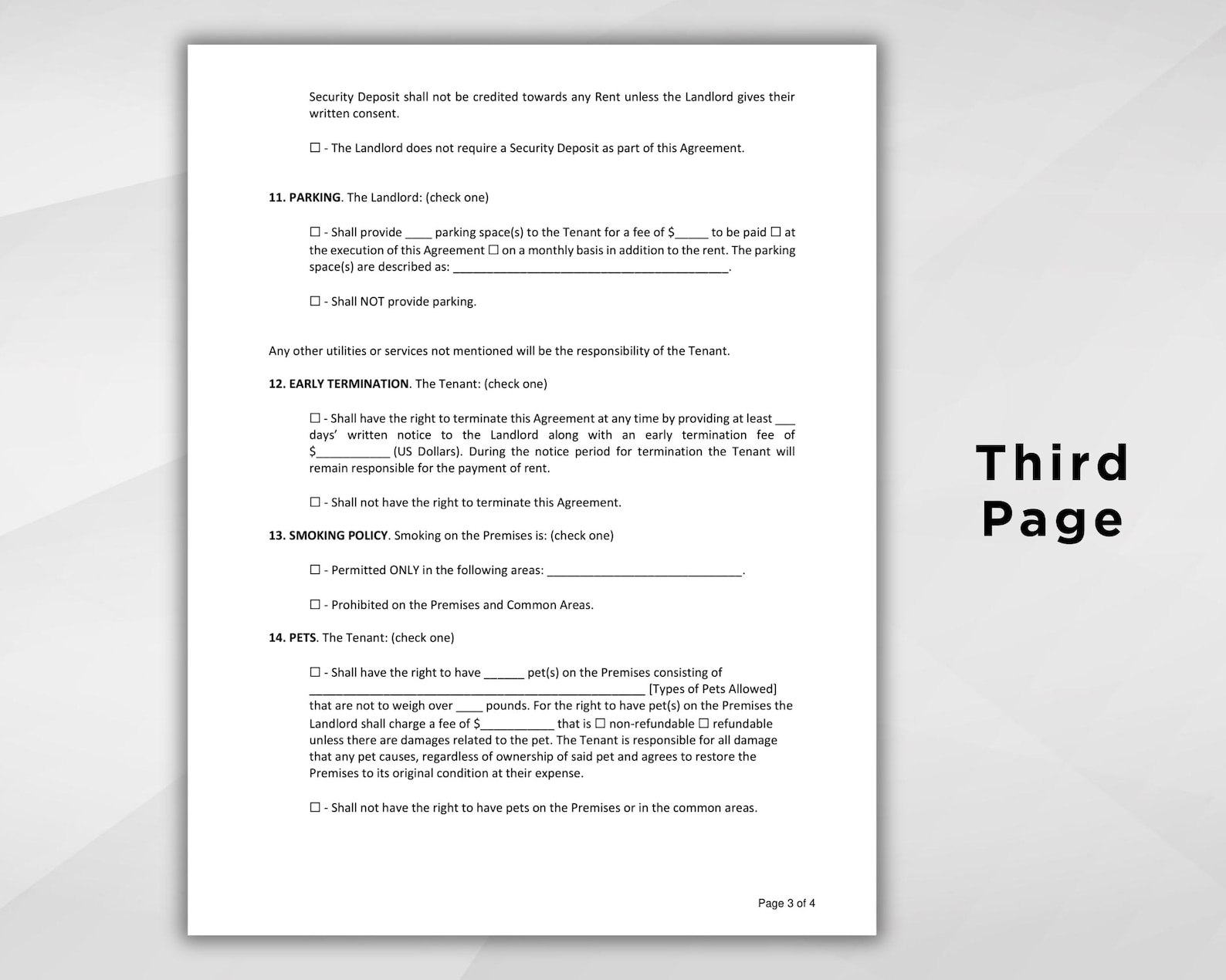 Editable Rental Agreement Template. Printable Lease Agreement ...