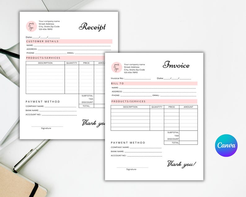 Small Business Forms Bundle. Forms for Crafters. Printable Invoice ...