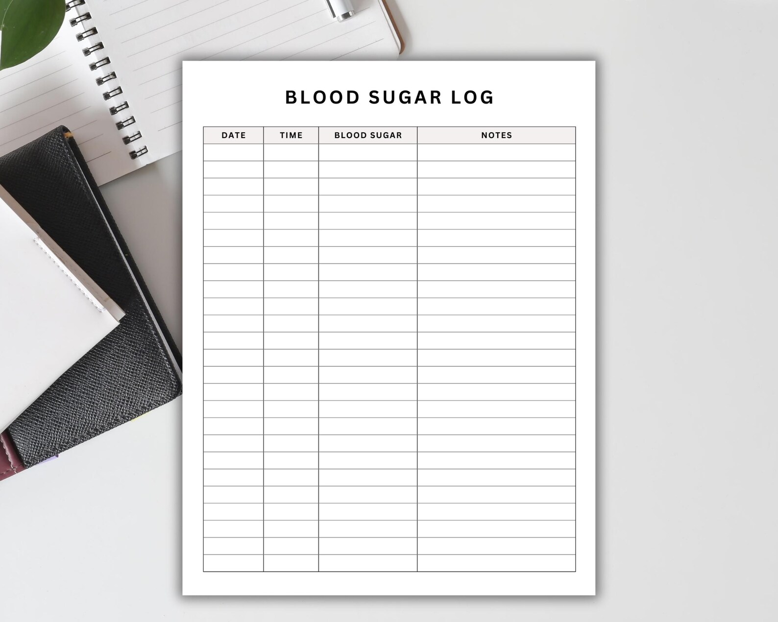 Blood Sugar Log Printable. Blood Sugar Reading Tracker. Blood Glucose ...