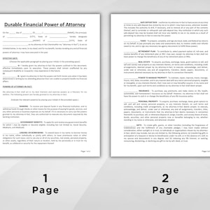 Durable Financial Power of Attorney Template. Printable POA Form ...