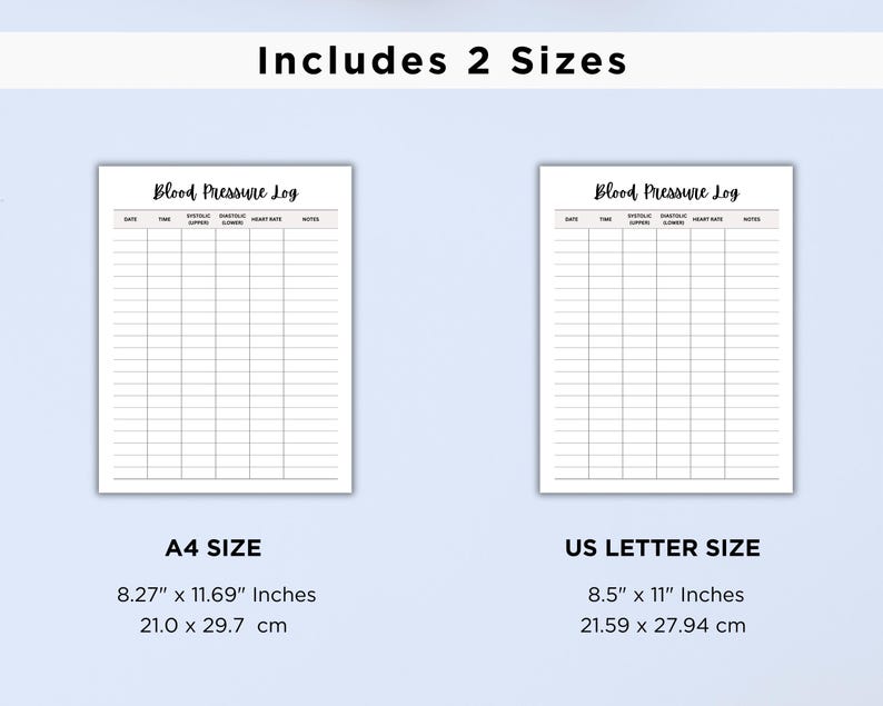 Blood Pressure Log Editable Printable, Blood Pressure Tracker, Medical ...