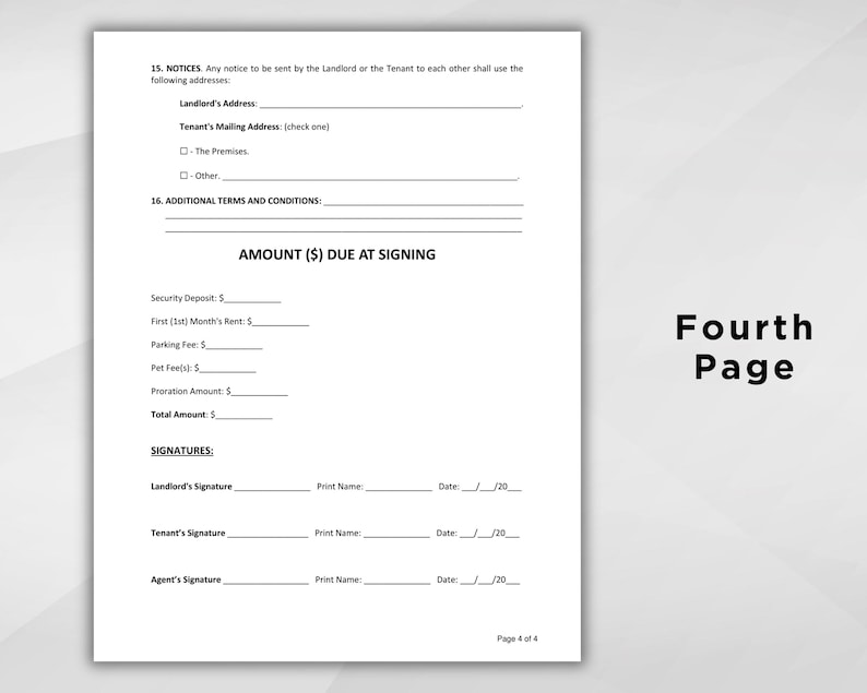 Editable Rental Agreement Template. Printable Lease Agreement ...