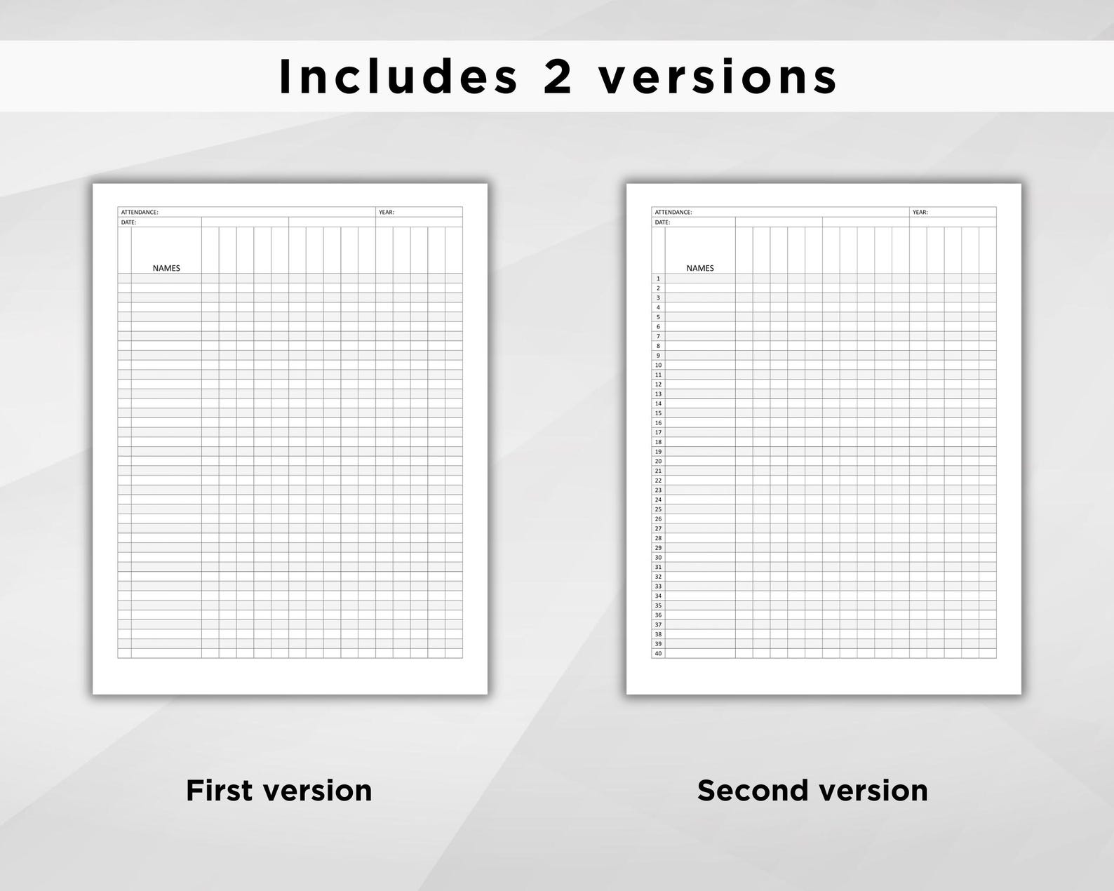 Attendance Tracker Printable. Attendance Sheet Template. Attendance ...