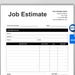 Editable Job Estimate Template. Printable Job Estimate Form Small ...