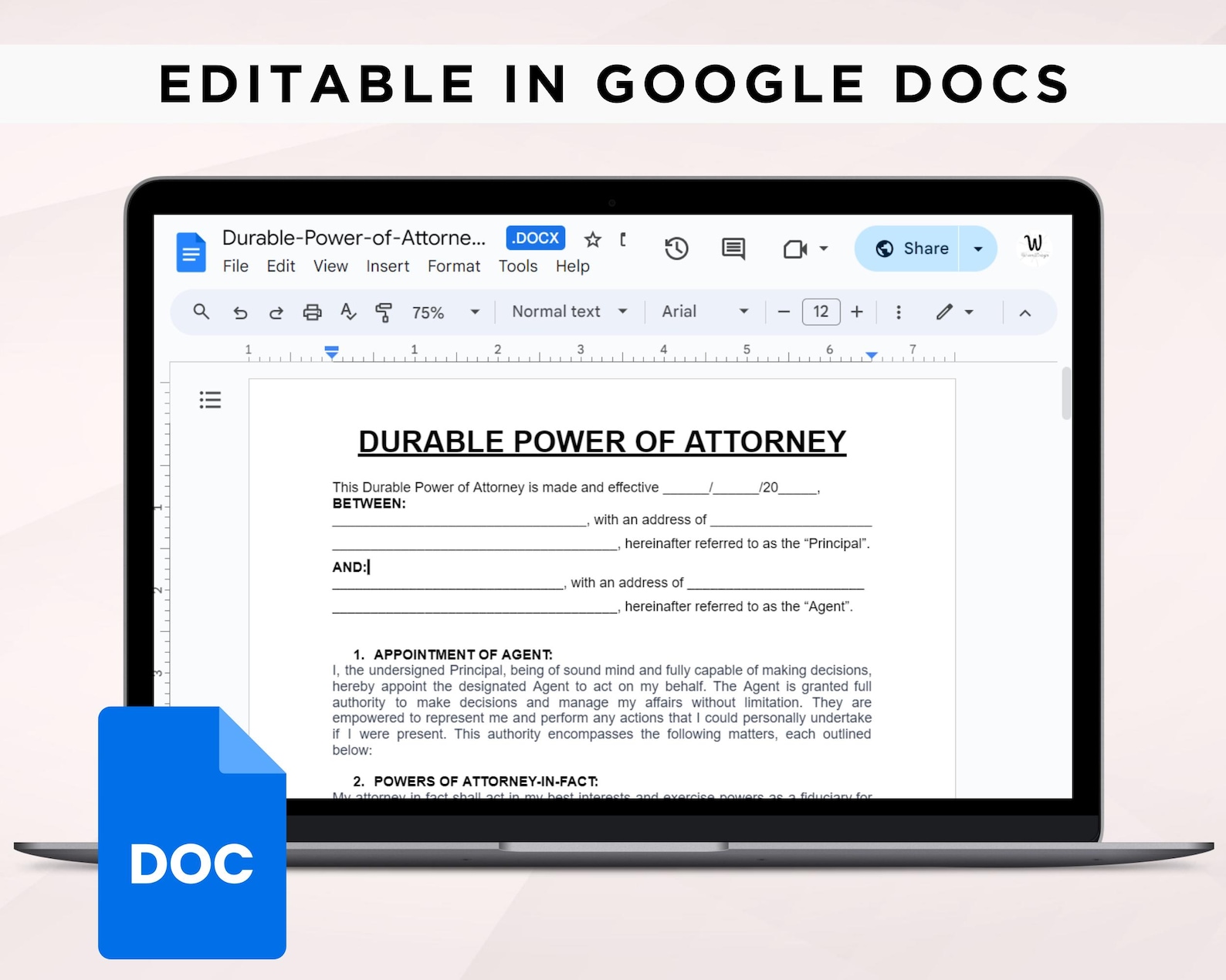 Printable Durable Power of Attorney Template. Durable Power of Attorney ...