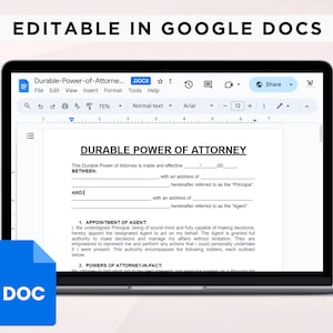 Printable Durable Power of Attorney Template. Durable Power of Attorney ...