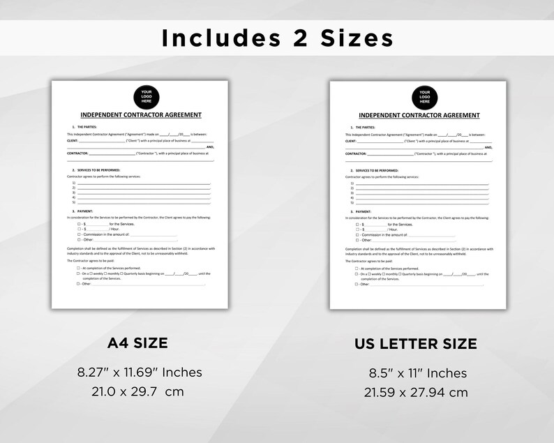 Independent Contractor Agreement Template Printable. Editable ...