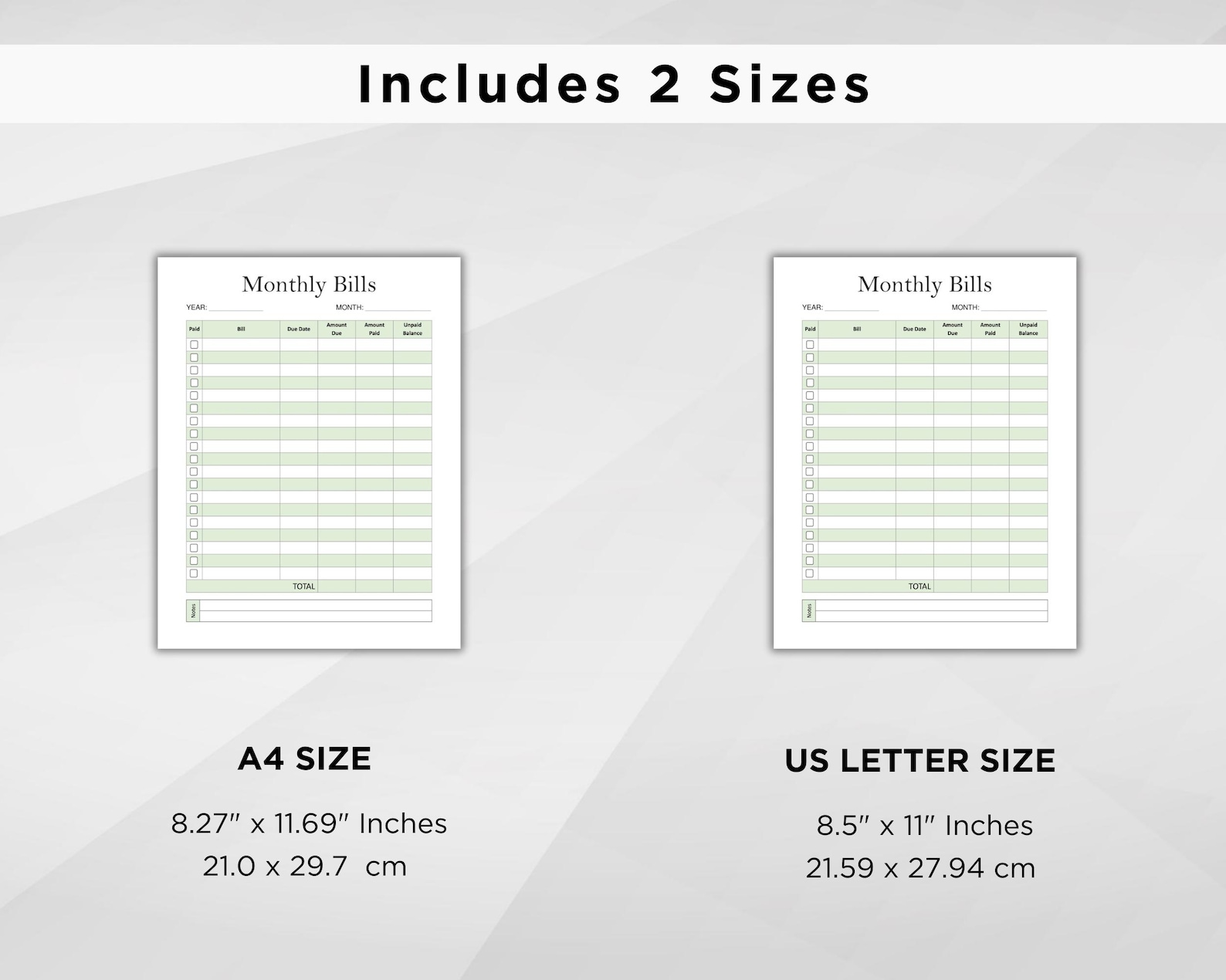 Editable Monthly Bill Log. Bill Payment Checklist Tracker. Printable ...