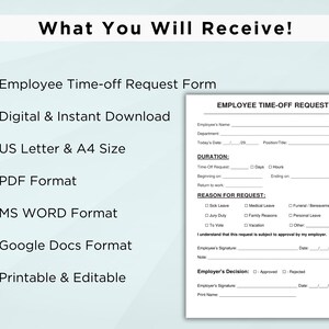 Editable Employee Time-off Request Template. Printable Vacation Request ...