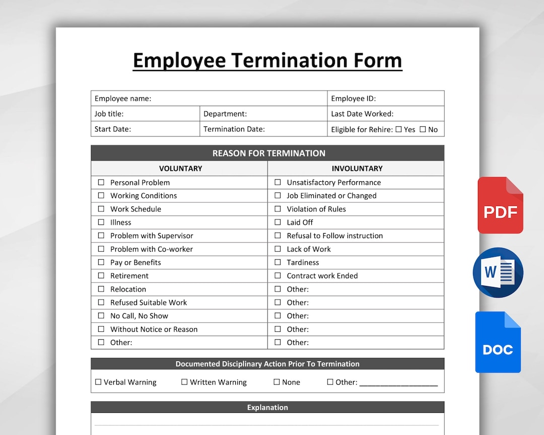 Employee Termination Letter Template, Job Termination Letter Template ...
