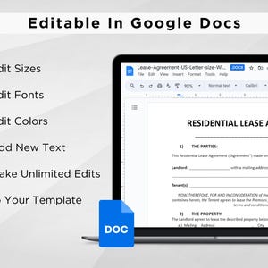 Printable Lease Agreement. Rental Agreement Template. Residential ...