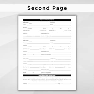 Printable Job Application Template. HR Template. Recruitment Selection ...
