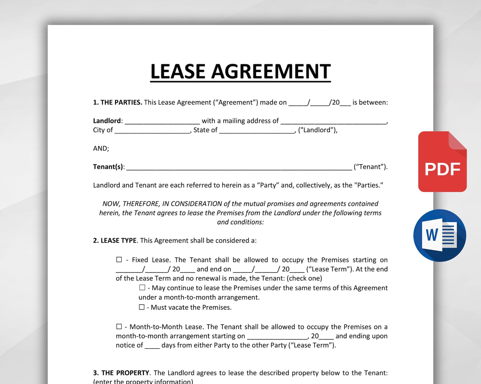 Editable Rental Agreement Template. Printable Lease Agreement ...