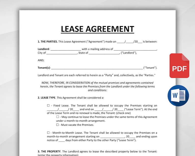 Editable Rental Agreement Template Printable Lease Agreement