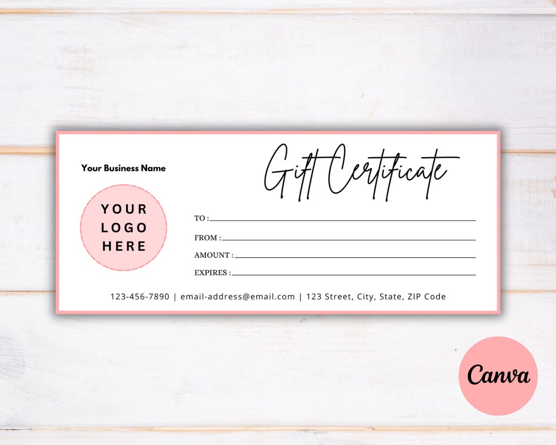 Gift Certificate Template. Modern Gift Certificate. Custom Voucher ...