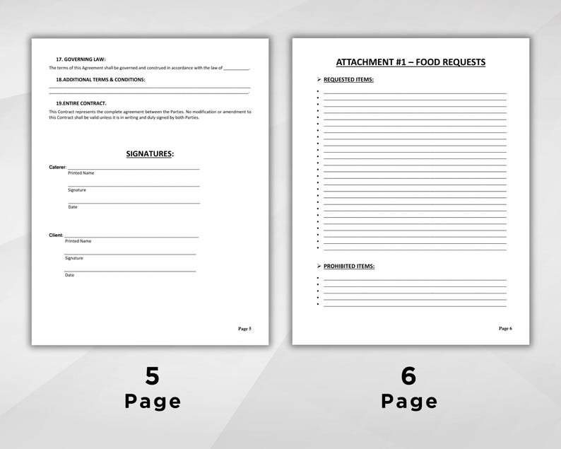 Catering Contract Template. Catering Service Contract. Editable ...