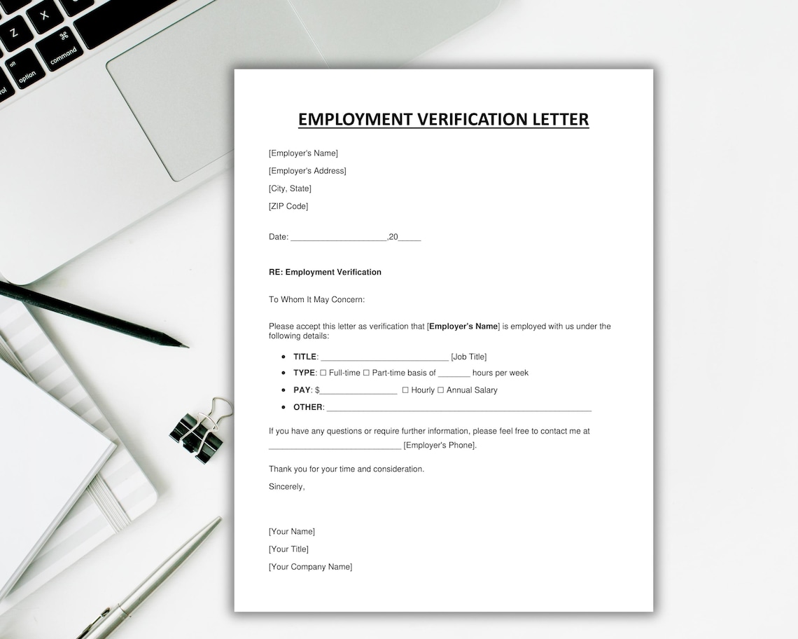 Employment Verification Letter Template. Employment Verification Letter ...