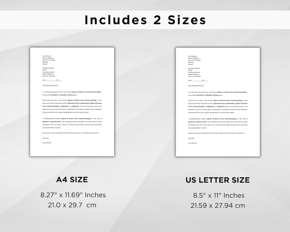 Personal Reference Letter Template Printable Letter Of Recommendation