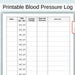 Printable Blood Pressure Log. High Blood Pressure Tracker. Daily BP ...