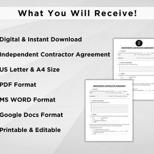 Independent Contractor Agreement Template Printable. Editable ...