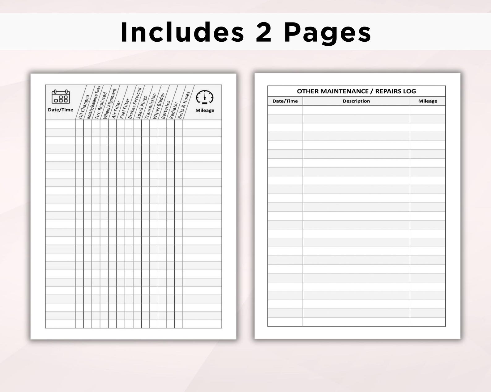 Vehicle Maintenance Log Book. Vehicle Maintenance Tracker. Vehicle ...