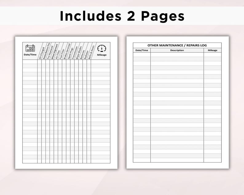 Vehicle Maintenance Log Book. Vehicle Maintenance Tracker. Vehicle ...