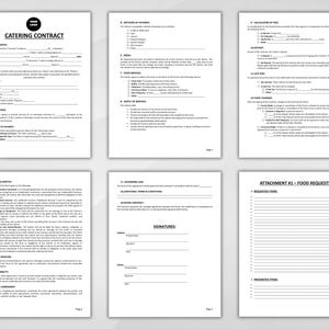 Catering Contract Template. Catering Service Contract. Editable ...