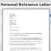 Personal Reference Letter Template. Printable Letter of Recommendation ...