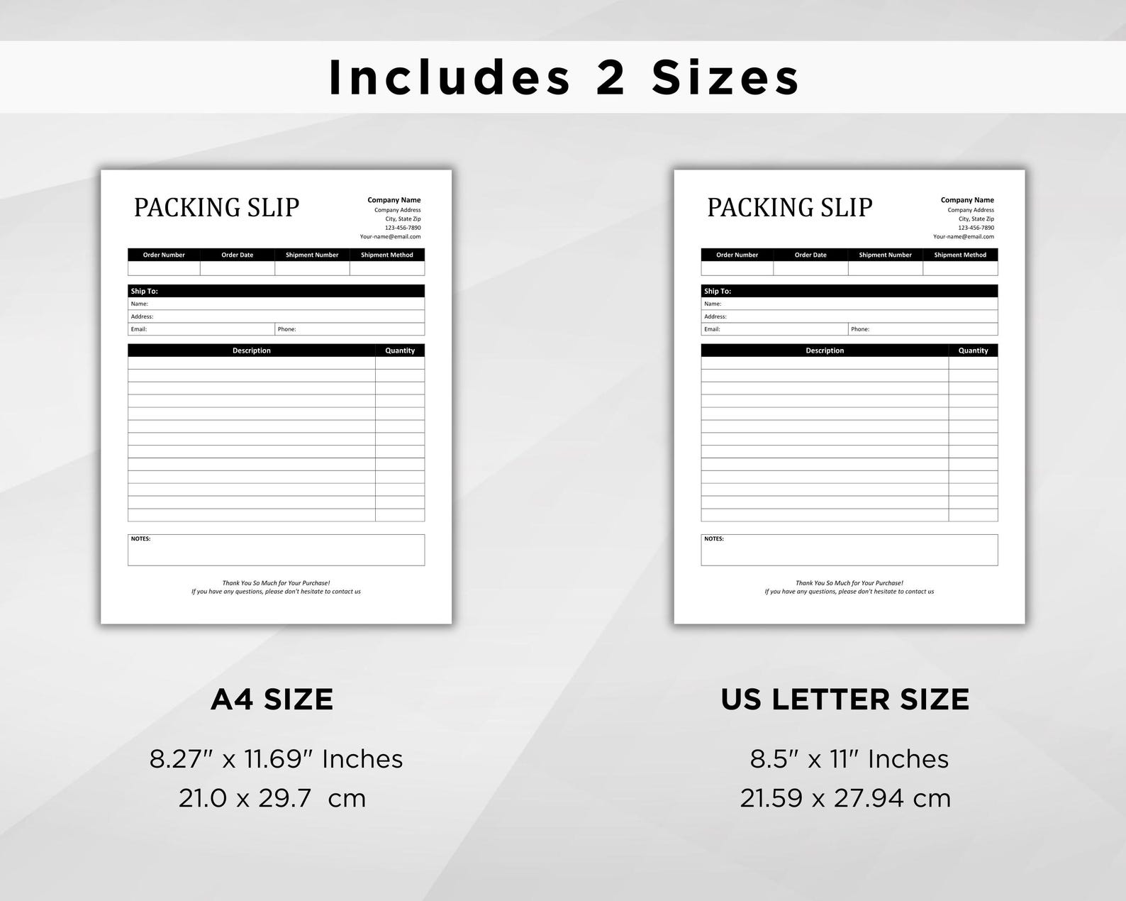 Packing Slip Template. Editable Small Business Packing Slip Template ...