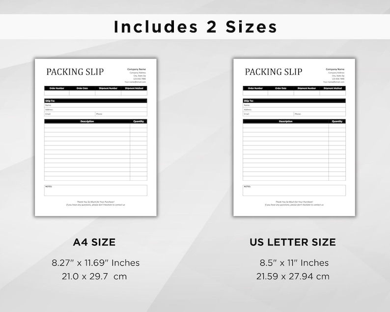 Packing Slip Template. Editable Small Business Packing Slip Template ...