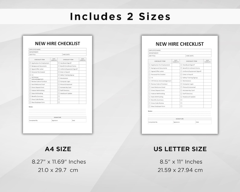 New Hire Checklist Template. New Employee Checklist. Employee ...
