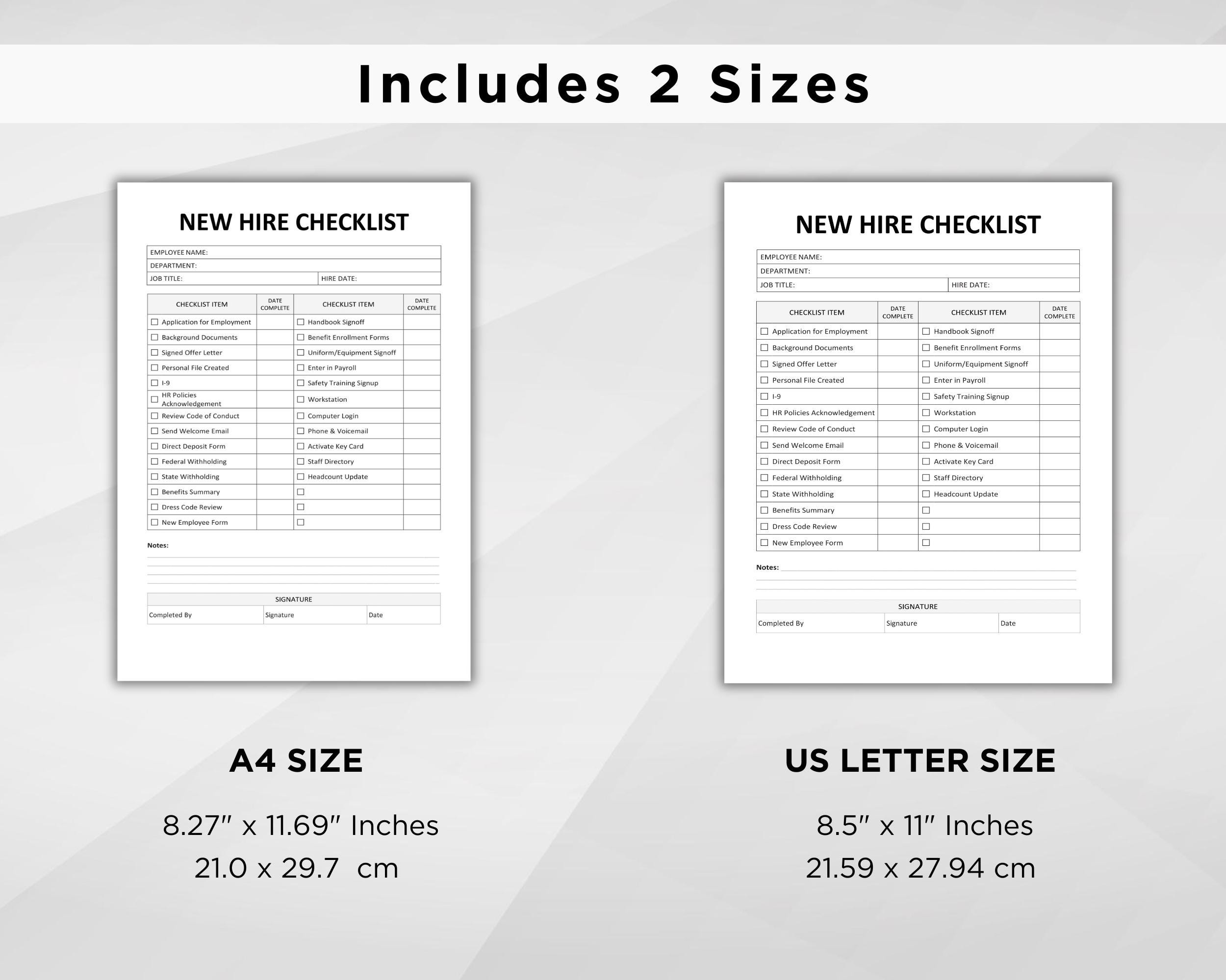 New Hire Checklist Template. New Employee Checklist. Employee ...