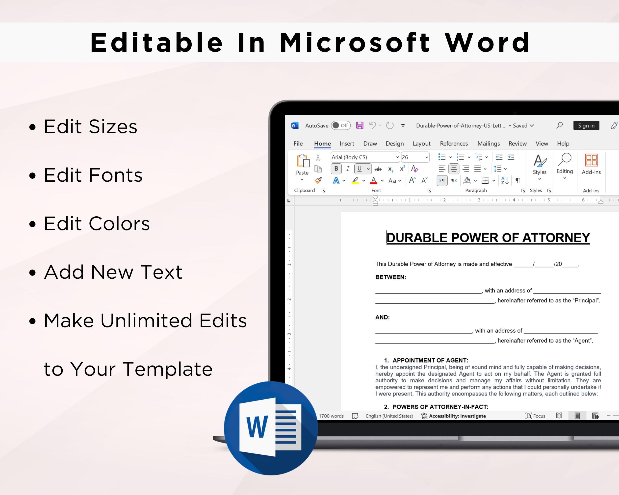 Printable Durable Power of Attorney Template. Durable Power of Attorney ...