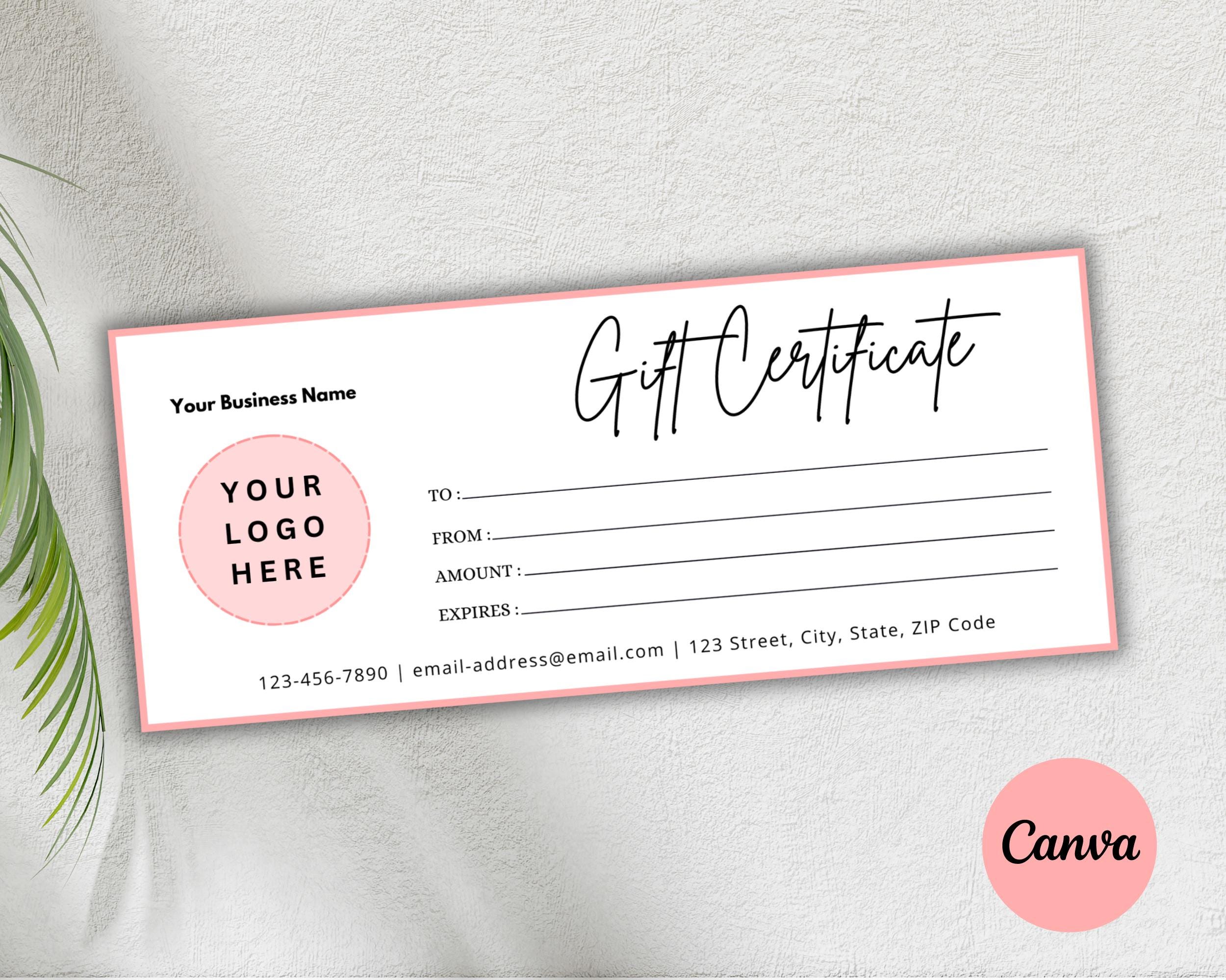 Gift Certificate Template. Modern Gift Certificate. Custom Voucher ...