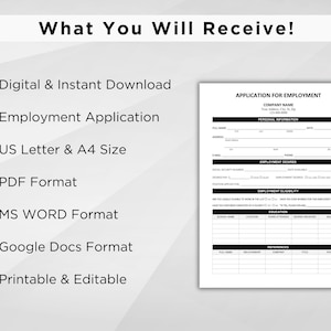 Printable Job Application Template. HR Template. Recruitment Selection ...