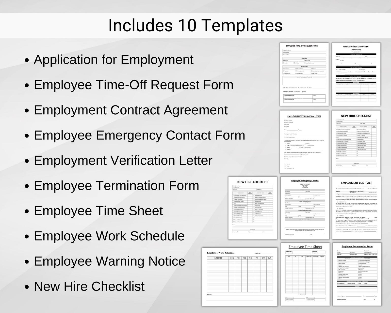 Human Resources Templates. HR Forms. New Employee Checklist. Employee ...